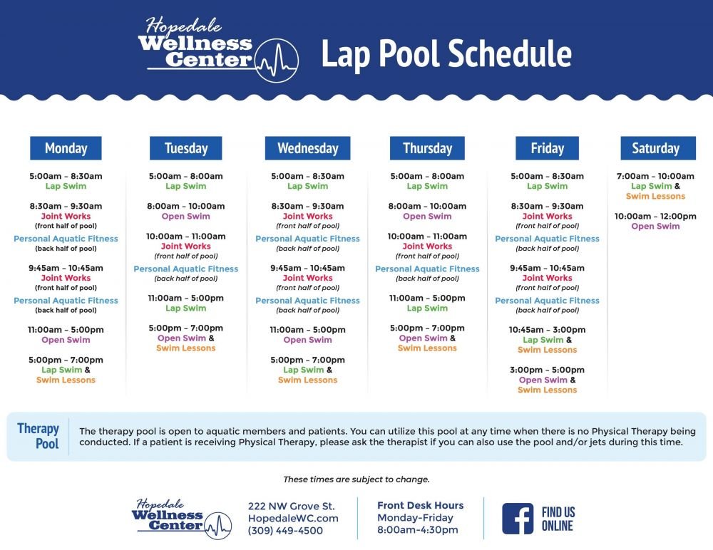 Hopedale Wellness Center Pool Schedule